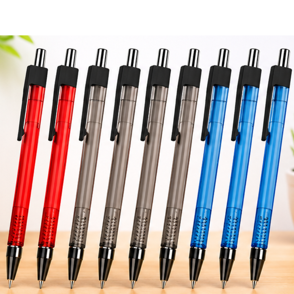 8Pcs Retractable Smooth Writing Ballpoints